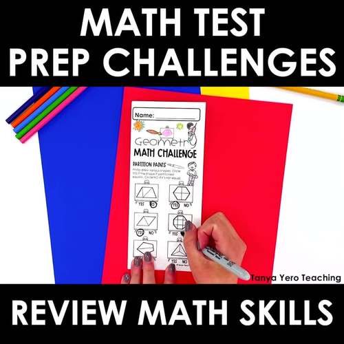 4th Grade Math Test Prep Geometry Spiral Review Challenge | TPT