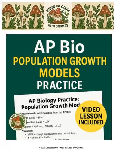 AP Biology Population Growth Models Practice | Exponential vs. Logistic ...