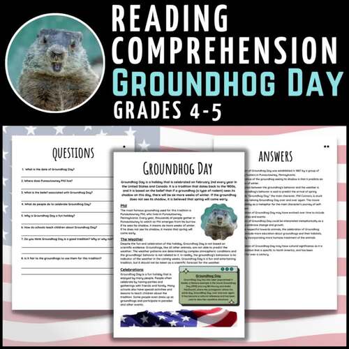 Groundhog Day Reading Comprehension Differentiated | 4th & 5th Grade
