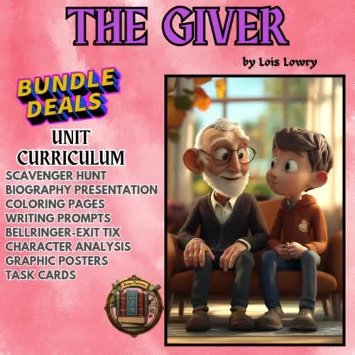 THE GIVER by Lois Lowry -Unit Curriculum Novel Study BUNDLE for ELA ...