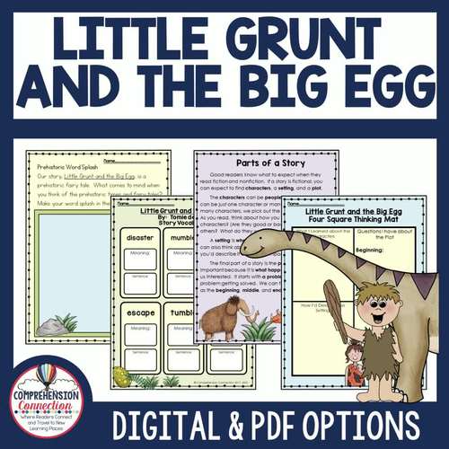 Little Grunt and the Big Egg by Tomie dePaola Activities in Digital and PDF