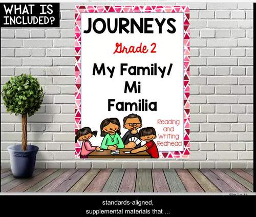 My Family Mi Familia Journeys 2nd Grade Week 2 Vocabulary Phonics ...
