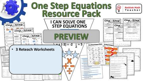 One-Step Equations BUNDLE - Learning Station Resource Pack | TPT