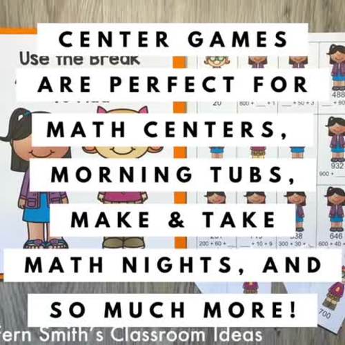 Use the Break Apart Strategy to Add Center Games | TPT