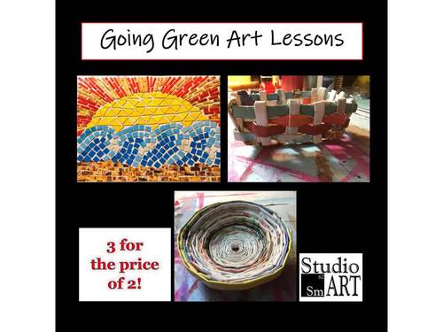 3 Recycled Materials Art Lessons by Studio Smart | TPT