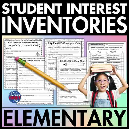 Student Interest Inventory Parent Survey First Day Back to School ...