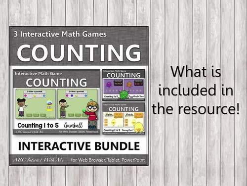 Counting to 5 Number Sense Interactive Math Games {Bundle} | TPT