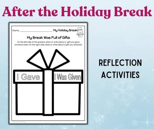 First Day Back from Winter Break Activity After Christmas Break Writing