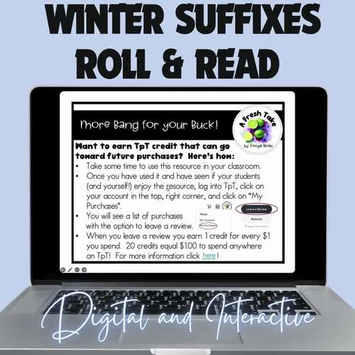 Winter Roll & Read Multisyllabic Suffixes Words Sentences Digital ...
