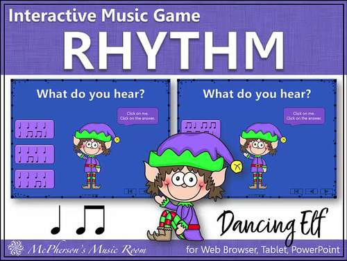 Christmas Music Interactive Rhythm Game Eighth Notes & Quarter Notes ...