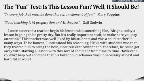 COMPLETE TEACHER Lesson 20- The Fun Test: Is This Lesson Fun? Well it ...