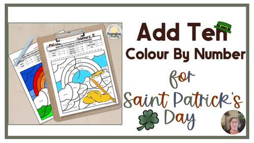 St. Patricks Add 10 Color by Number Coloring Pages, Fluency Practice ...