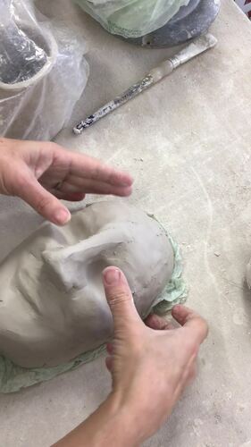 Ceramic Face Sculpture 4 - Adding Eyes and Eyelids by ArtCyDust | TPT