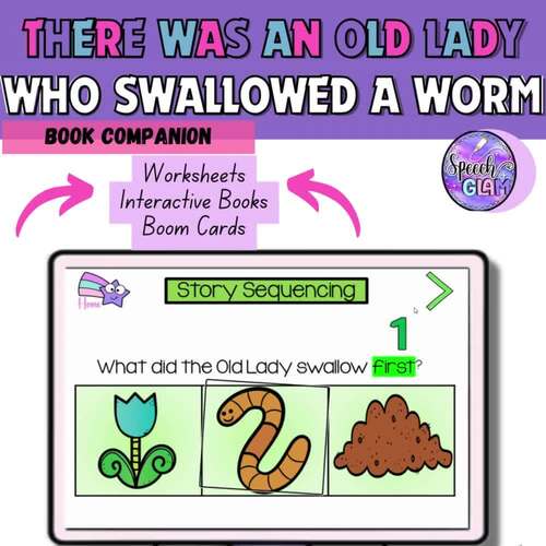 There Was An Old Lady Who Swallowed A Worm (+Interactive & Boom Cards)