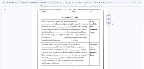 James Hogg and the TRC CLOZE | 7th Grade | Texas History | Reading