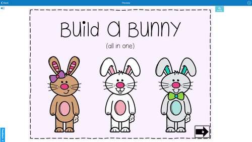 BOOM CARDS - Build A Bunny - Articulation (18 sounds) WI, WM, WF
