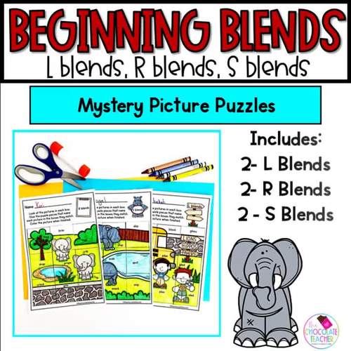 Consonant Blends & Short Vowels - Mystery Picture Phonics Coloring ...