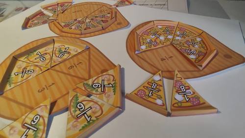 Math Pizza Fractions Set - Montessori Educational 3D Paper Toy Printable