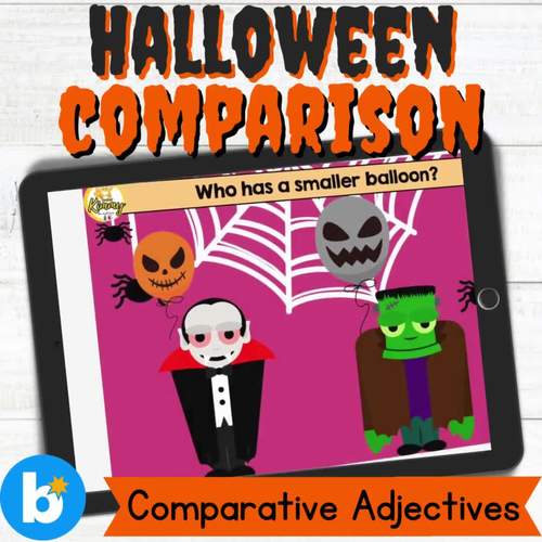 Halloween Comparison Comparative Adjectives Boom Cards by Teacher Kimmy