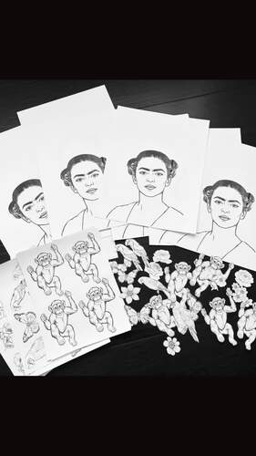 Frida Kahlo Art History Lesson with Mixed Media Portrait Project by ...
