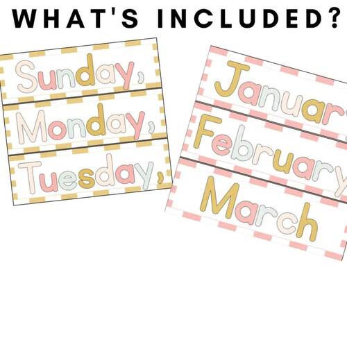 Pastel Classroom Decor | Flip Calendar | Editable | Date Flip Cards