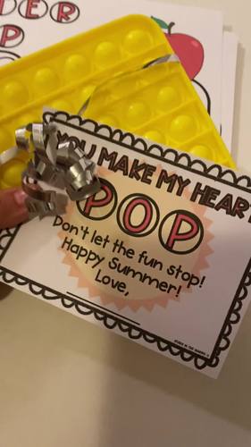 End of the Year Student gift popping toy tags by Stars in the Making