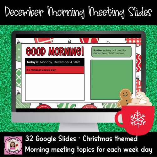 December Morning Meeting - Daily slides | Christmas theme by Prepped in ...