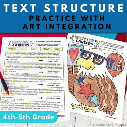 Veterans Day / Identify Nonfiction Text Structure Worksheets / Signal Words