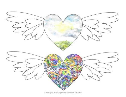 Hearts clip art, clipart, wings by Captivate Motivate Educate | TPT