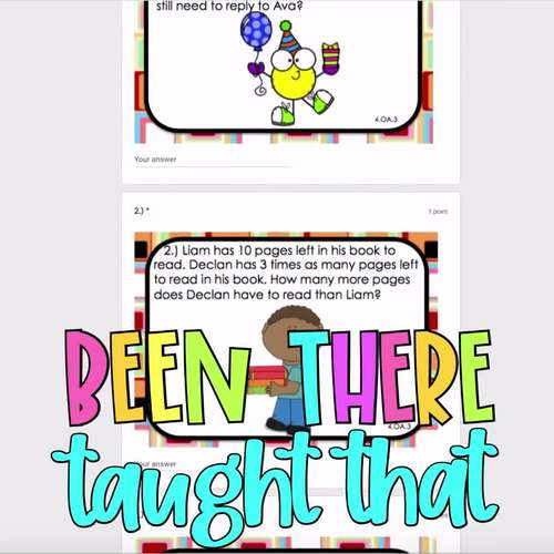 4th Grade Multi-Step Word Problem Worksheets, Task Cards and Digital ...