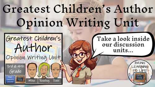 Greatest Children’s Author Opinion Writing Unit | 3rd–4th Grade | TPT
