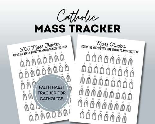 Catholic Mass Tracker | Faith Habit Tracker for Students | Weekly Mass