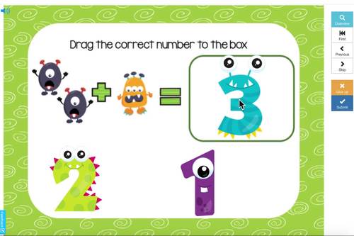 Monster Addition to 5 Boom Cards TM | Digital Task Cards | Addition