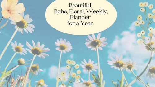 Boho Floral Weekly Planner, Bible Verses | Christian Printable | Yearly ...
