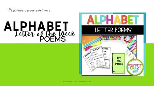 Shared Reading Letter Poems by Kindergarten Is Crazy | TPT