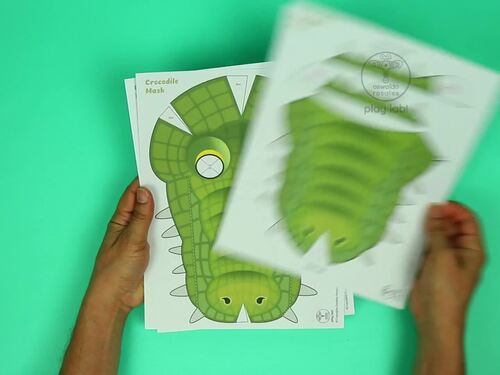 Crocodile, paper mask by Oswaldo Rosales Play Lab | TPT