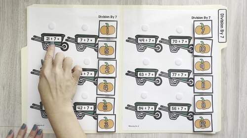 Pumpkin File Folders - Division Facts 1-12 by Basically Mrs. B | TPT