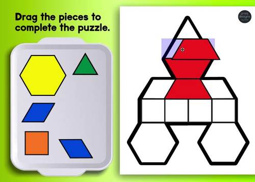 Pattern Block Puzzles BUNDLE • Levels 1-3 • BOOM Digital Task Cards