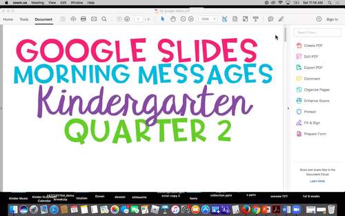 Google Morning Messages Kindergarten Quarter 2 Daily Review # ...