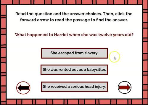 Black History Harriet Tubman Activity Scavenger Hunt BOOM Cards | TPT