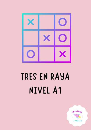 PACK DE 40 JUEGOS TRES EN RAYA ESPAÑOL. A1 HASTA B2. TIC TAC TOE SPANISH