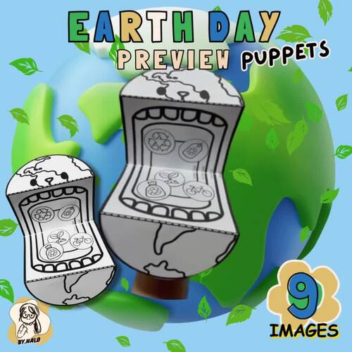 Earth Day Craft Puppets – 9 Printable Coloring Designs | Fun &Easy Activity