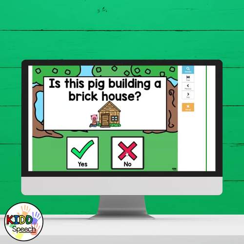 Preschool Speech Therapy Three Little Pigs BOOM Cards Yes No Questions