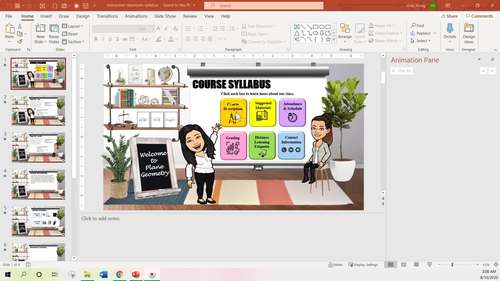 Bitmoji Classroom Template- General (Editable, PPT) by Geometry Galore