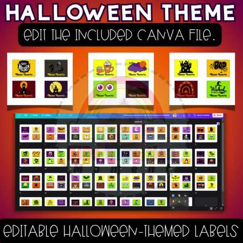 Halloween Editable Name Labels | Name Tags by KIDs Education Moment
