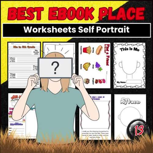 Self Portrait First Day of School Face Template Worksheets | TPT