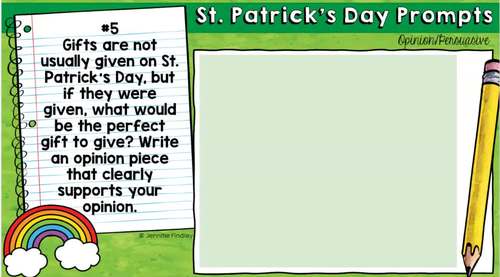 St. Patrick's Day Writing Prompts - w/ Digital Writing Google Slides™