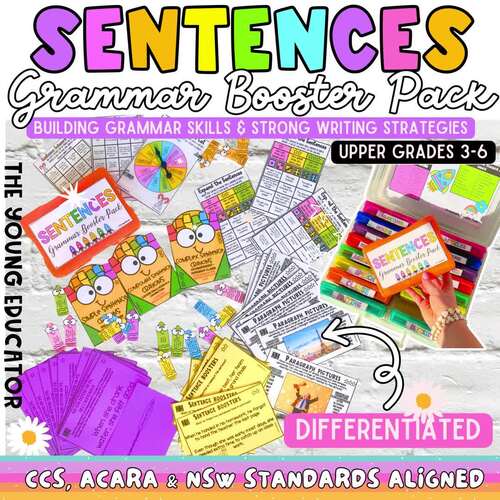 Sentences Activities | GRAMMAR BOOSTER PACK | Differentiated| Grades 3 ...