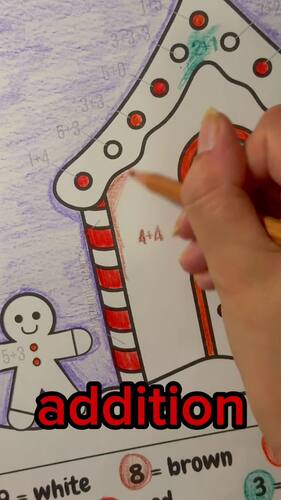 Gingerbread Math Worksheets for Arithmetic Review - Winter/Christmas