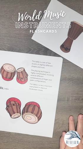 Instruments of World Music Cultures Flashcards by Rivian Creative